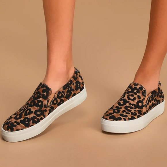 Steve Madden | Shoes | Steve Madden Leopard Print Slip On Sneakers ...